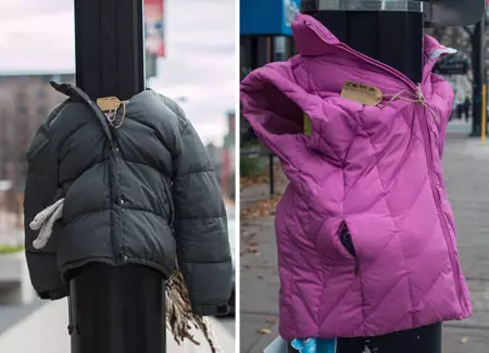 Dzieci przekazują ciepłe ubrania Bezdomni Zima Kanada Tara Smith Atkins 6