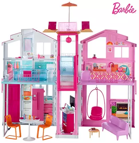 Barbie - Superhouse - poppenhuis, cadeau voor meisjes en jongens 3-9 jaar (Mattel DLY32)