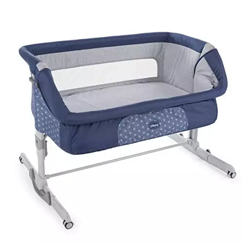 Chicco Next 2 Me Dream - 可固定在床上、摇椅和 11 个高度的同睡床，蓝色（海军蓝）