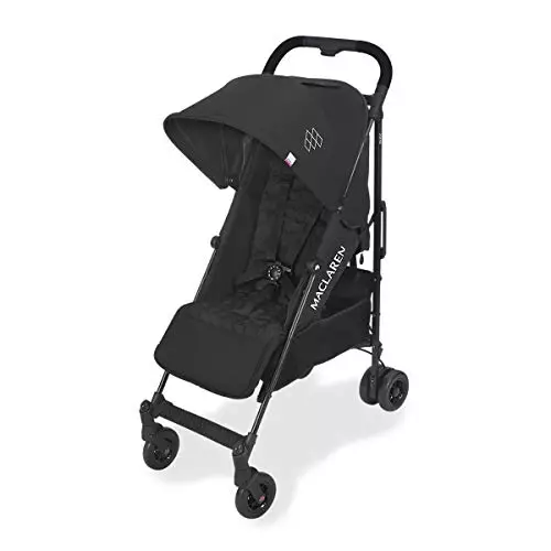 Maclaren Quest arc 婴儿车 - 轻量级，附加车把，出生至 25 公斤，多位置座椅，4 轮悬架，黑色