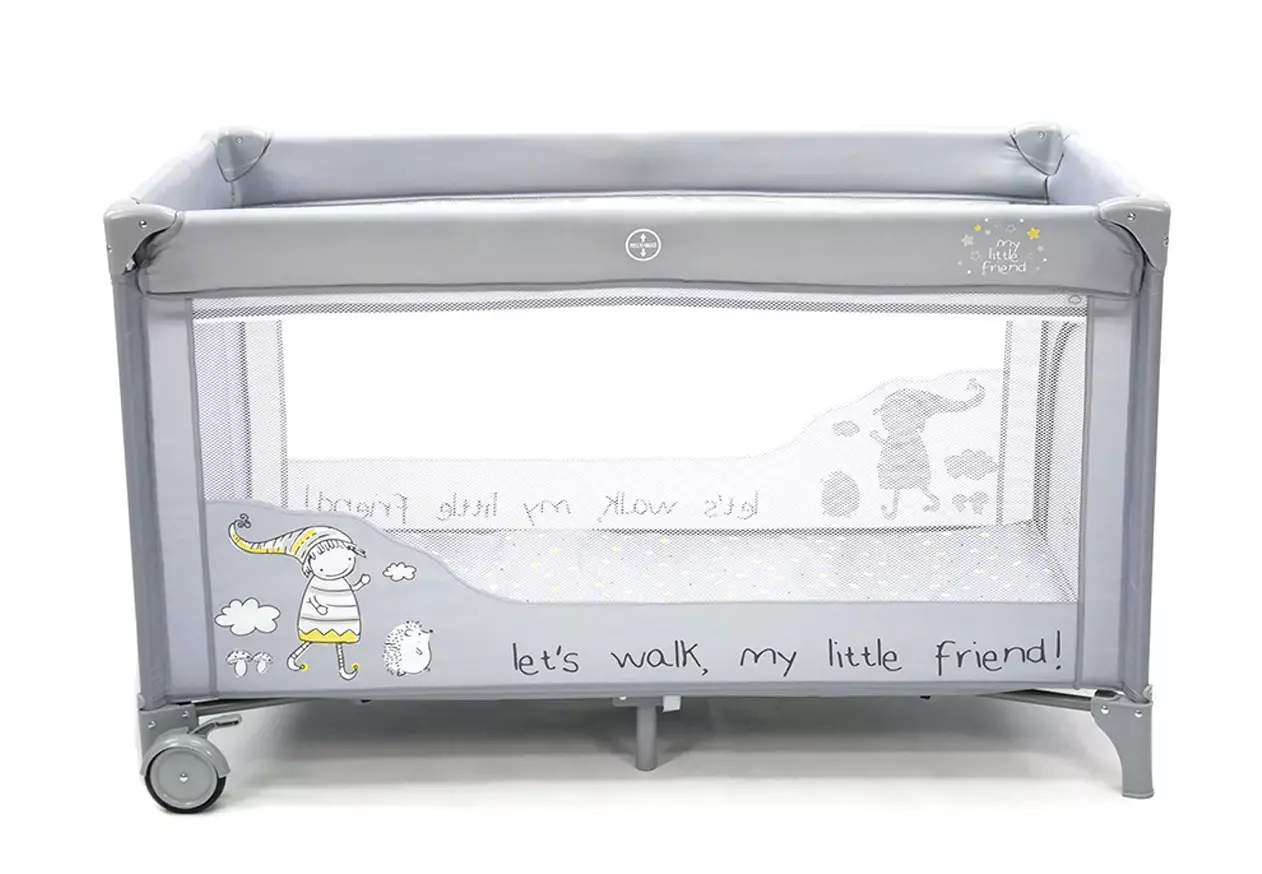 COTTON JUICE BABY HOME Travel Cot Cotton Juice Baby Home double height Elves gray