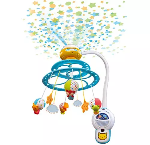 VTech 80-181022 Baby Night Stars - Proġetttur tat-trabi mobbli, bi Dwal u Ħsejjes Rilassanti, Fanal/Modulu li jista' jitneħħa, Kontroll mill-bogħod u Timer