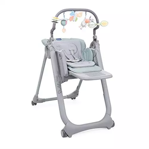 Chicco Polly Khawv koob Relax Evolutive highchair thiab hammock nrog game bar, folding thiab compact, nrog 4 lub log thiab nres, los ntawm 0 mus rau 3 xyoos, xim ntsuab ntsuab (Antiguan Ntuj)