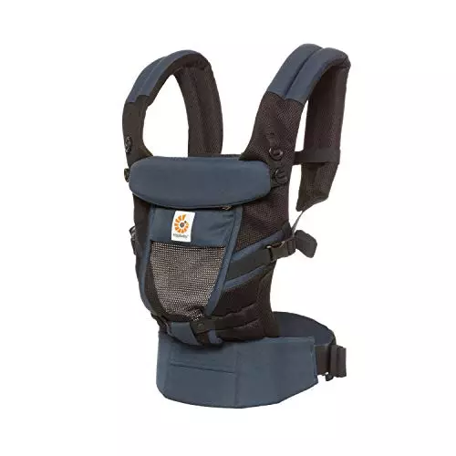 Ergobaby ថង់ផ្ទុកទារកទើបនឹងកើត Ergonomic, សម្របតាមអាកាសត្រជាក់ Mesh Raven, ថង់ផ្ទុកទារកនៅក្នុងកាបូបស្ពាយ