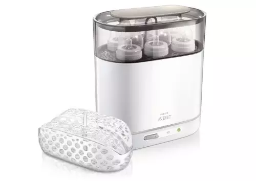 Philips Avent SCF287/02 - 4-in-1 elektreschen Dampsterilisator, 6-Minute-Zyklus mat automateschen Ausschalten, killt 99,9% vu schiedleche Keimen