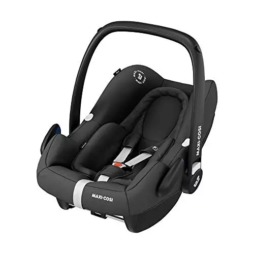 Maxi-Cosi Rock i-Size Car Seat Group 0+၊ ကလေးကယ်ရီယာ၊ လေယာဉ်ခရီးအတွက် ထောက်ခံချက်၊ မွေးကင်းစမှ 12 လအထိ ကားထိုင်ခုံ၊ အရောင်မရှိမဖြစ် အနက်ရောင်