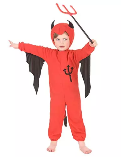 Vegaoo - Çocuklar için Şeytan kostümü Cadılar Bayramı için İdeal - XS 3-4 yaş (92-104 cm)
