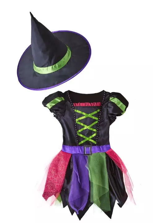 Çocuk neon cadı Cadılar Bayramı kostümü El Corte Inglés
