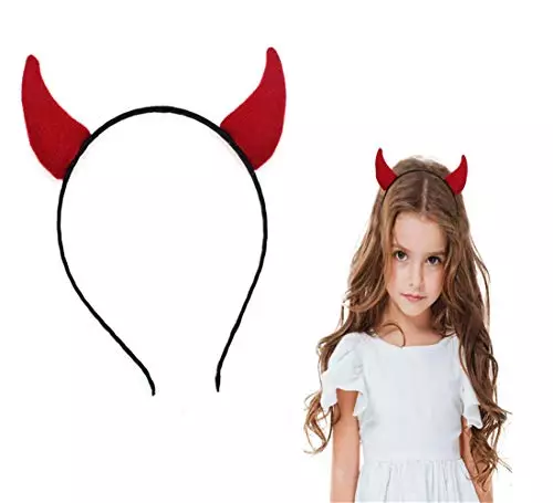 Cosanter Devils Horns traje headband vermelho acessório para grandes festas de veado do dia das bruxas