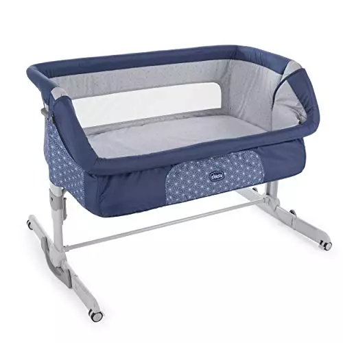 Chicco Next 2 Me Dream - Lettino Co-sleeping con ancoraggio al letto, dondolo e 11 altezze, Blu (Navy)