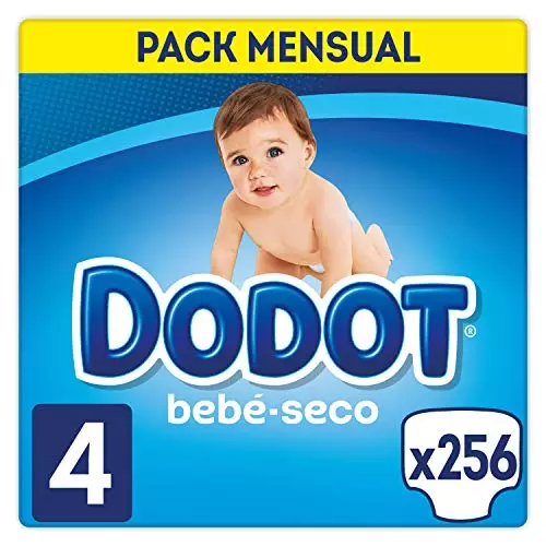 Dodot Baby-Dry — 4. izmēra autiņbiksītes (9-14 kg), 256 autiņbiksītes, vienīgā autiņbiksīte ar gaisa kanāliem