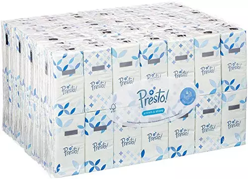 Amazon Brand - Presto! 4 Ply Tissues - Awọn akopọ 168 (168 x 10 Tissues)