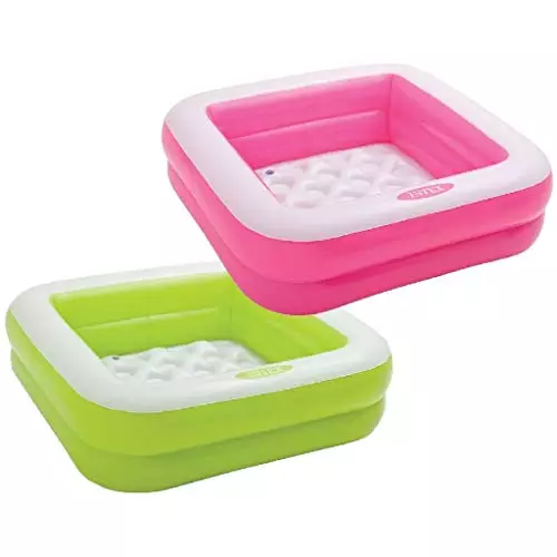 INTEX-57100NP Square inflatable paddling pool, pinki, 86 x 86 x 25 cm (57100NP)