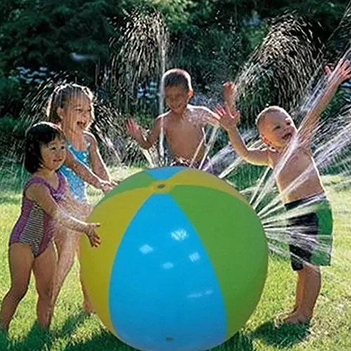 MIERES 054 Beach Ball e nang le Spray ea Metsi, Bana, Multicolor, 75 x 75 x 75 cm