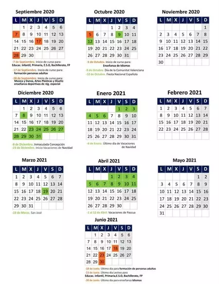 школьный календарь-кастилия-и-леон