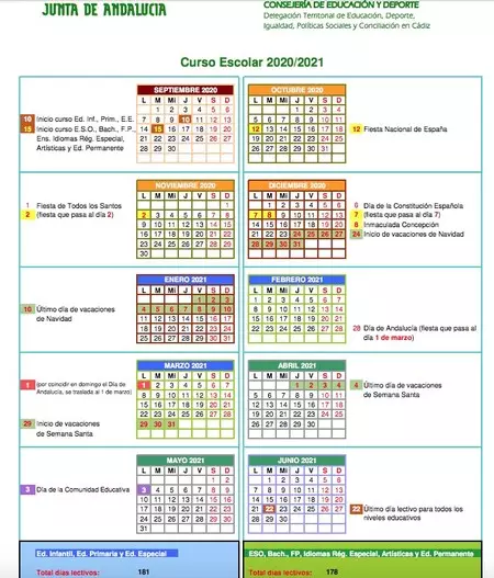 school-calendar-cadiz
