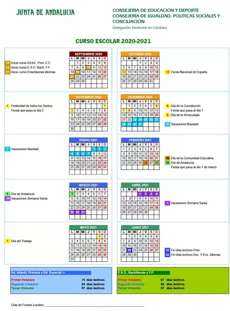日曆-學校-科爾多瓦
