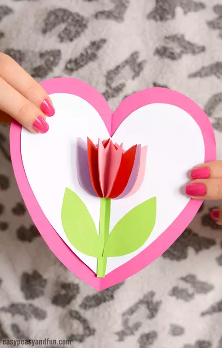 Kartu Tulip Kerajinan Hari Ibu