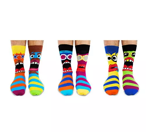 Van United Oddsocks - Geschenkdoos 6 x Mismatched Sokken voor Heren (Funk You) EU 39-46 Veelkleurig