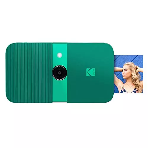 Цифровий фотоапарат KODAK Smile Instant Print - 10-мегапіксельна розсувна камера з принтером 2x3 ZINK, екраном, фіксованим фокусом, автоматичним спалахом і редагуванням фотографій - зелений