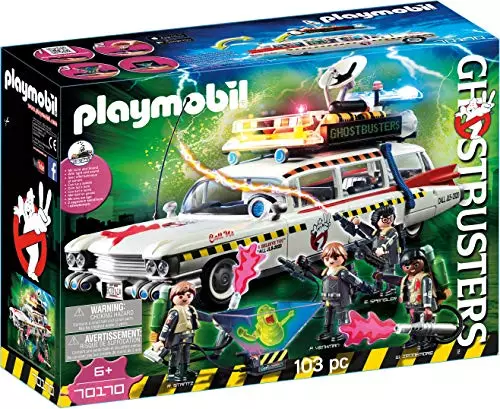 PLAYMOBIL Ghostbusters Ecto-1A argi eta soinu moduluarekin, 6 urtetik aurrera (70170)