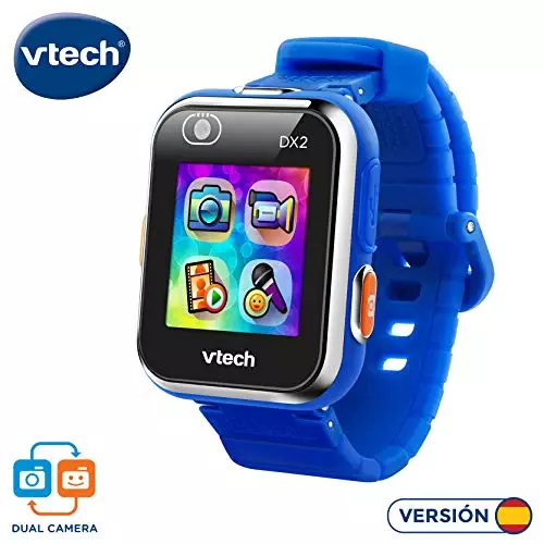 VTech 3480-193822 Kidizoom Smart Watch DX2 Kamera bikoitzeko Smartwatch haurrentzat, urdina