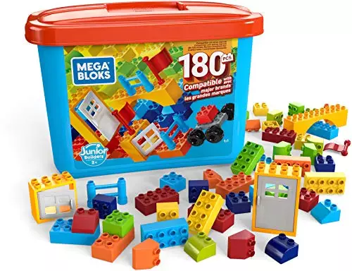 Mega Bloks 180 eraikuntza-blokeko kutxa, haurrentzako jostailuak +2 urte (Mattel GJD22)