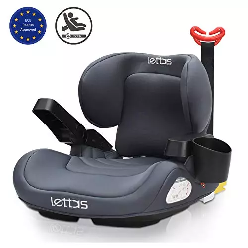 LETTAS ڪار سيٽ گروپ 3 (6-12 سال/22-36kg) لمبر پيلو چائلڊ بوسٹر سيٽ، ISOFIX ECE R44/04