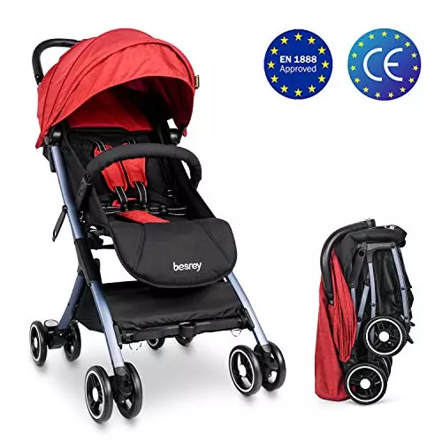 Besrey Light Compact Baby Stroller Stroller Stroller Travel Plan 4.9 kg فولڊنگ بيبي گاڏيون 6-36 مهينا