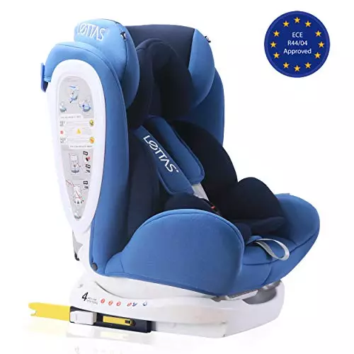 LETTAS Bílstóll með isofix, Hópar 0+1/2/3 (0-36 kg, 0-12 ára)-Blár