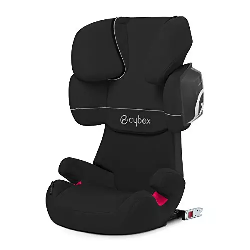 Cybex Silver Solution X2-Fix - oche ụgbọ ala nwere ma na-enweghị Isofix, Group 2/3 (15-36 n'arọ), Site na 3 ruo 12 afọ ihe dị ka, Black (Pure Black)