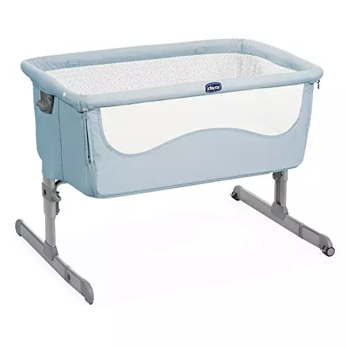 Chicco Next2me - Co-sleeping bed mei anker oan bêd en 6 hichten, blauwe kleur (Oseaan)