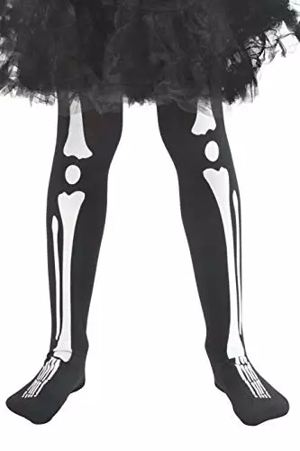 Smiffys Skeleton Tights, Nenos, Negro