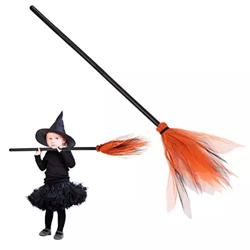 Halloween Heks Broom, Halloween Heks Broom Kids Plastic Broom Rekwisieten Heks Broom Party Decoration foar Kostuum Party Halloween Decoration