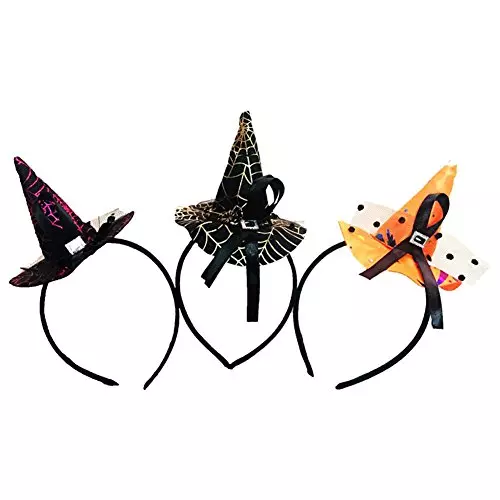 WeiMay Halloween Costumes Vehivavy Headband Witches Hat Hair Hoop Hairband Fancy Dress Cosplay Carnival Accessories Haingo (3pcs)