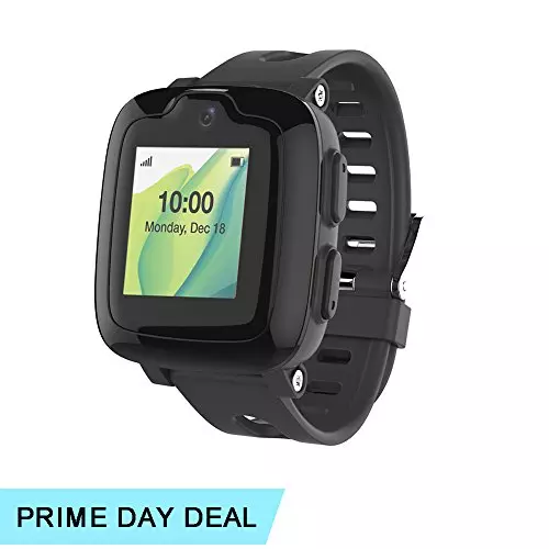 Ekwentị Smart Watch maka ụmụaka - Ultimate 3G Smartwatch nwere GPS Tracker, Ihuenyo mmetụ, Igwefoto, Aka SOS Remote Mkpu, Fitness Trackers, Elekere ekwentị na-egbochi mmiri maka ụmụ agbọghọ site na myFirst Fone-Black