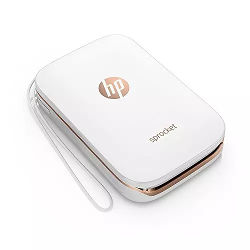 Stampante fotografica portatile HP Sprocket (stampa senza inchiostro, Bluetooth, stampe 5 x 7,6 cm) bianca
