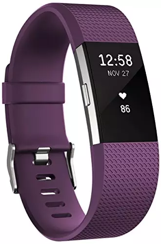 Fitbit Charge 2 Unisex Heart Rate and Fitness Tracker, Plum, Size S