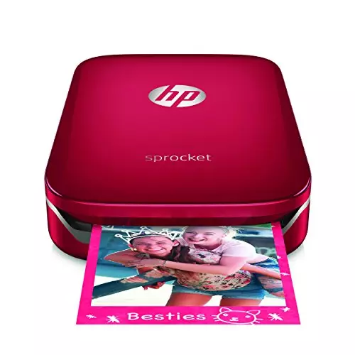 HP Sprocket - Taşınabilir fotoğraf yazıcısı (mürekkepsiz baskı, Bluetooth, 5 x 7,6 cm baskılar) kırmızı renk