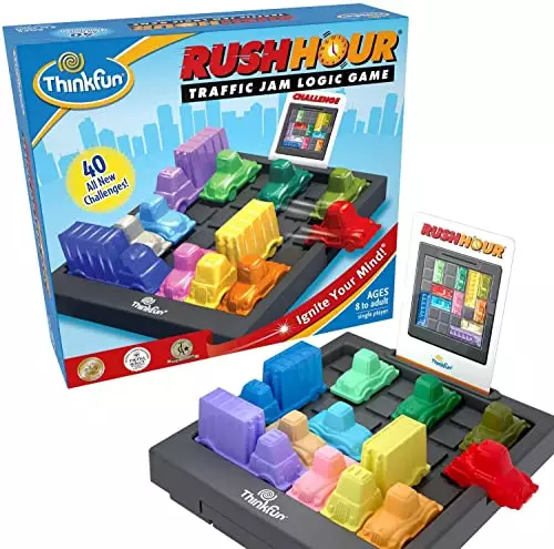 Think Fun 76436, Rush Hour, Logic Game, Multilingual Version, Educational Games, Recommended Age 8+