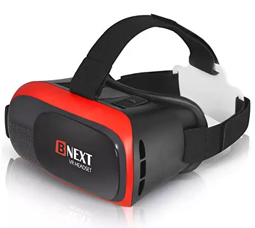 Magalasi a Bnext VR Ogwirizana ndi iPhone ndi Android, Virtual Reality Glasses for Mobile - Sangalalani ndi Masewera Abwino Kwambiri ndi Makanema a VR, 360 ndi 3D, Apamwamba Kwambiri komanso Chitonthozo Chachikulu (Chofiira)