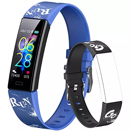 Dwfit Smart Activity Bracelet Smart Watch for Boys Girls, പെഡോമീറ്റർ ഹാർട്ട് റേറ്റ് മോണിറ്റർ സ്ലീപ്പ് മോണിറ്റർ കലോറി കൗണ്ടറുള്ള വാട്ടർപ്രൂഫ് IP68 സ്പോർട്സ് സ്മാർട്ട് വാച്ച്