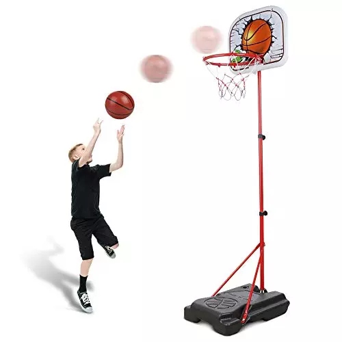 Abree Verstellbarer Basketballkorb für Kinder, 170 cm, Outdoor-Basketballkorb mit Ständer für Kinderübungen