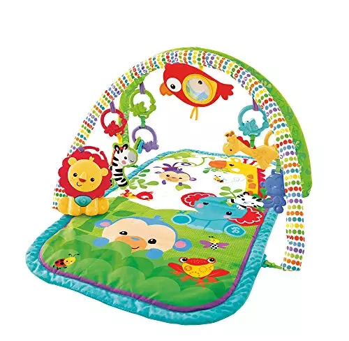 Fisher-Price - Gim Muzik Haiwan Hutan, Tikar Permainan Bayi (Mattel Gxc36), Pembungkusan Mampan