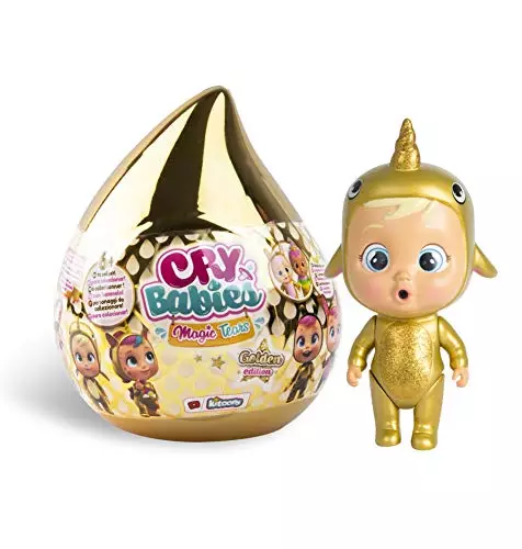 CRY BABIES MAGICKÉ SLZY Casita Dorada (Golden Edition) | Zberateľské malé prekvapenie pre plačúce dieťa so slzami a zlatými doplnkami – bábika pre dievčatá a chlapcov + 3 roky