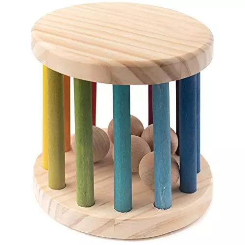 Rodari Large Rainbow Wood, Montessori Toy for Baby, Newborn Gift