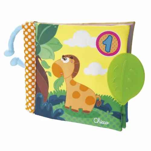 Chicco Baby Book 123 ກິດຈະກໍາທໍາອິດ, ປື້ມບັນທຶກຄວາມຮູ້ສຶກຂອງເດັກນ້ອຍທີ່ມີແຂ້ວຫ້ອຍ, ປື້ມອ່ອນທີ່ມີກິດຈະກໍາແລະໂຄງສ້າງຂອງຫຼິ້ນຫຼາຍສໍາລັບເດັກນ້ອຍຈາກ 3 ເດືອນຫາ 2 ປີ