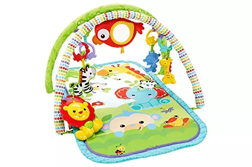 Fisher-Price Mattel CHP85 丛林动物音乐健身房，婴儿游戏垫，标准包装