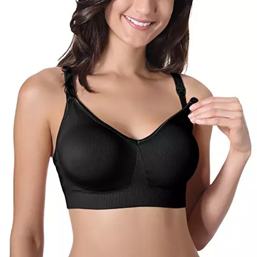 Gratlin - Áo ngực cho con bú thoải mái liền mạch dành cho nữ Black XL