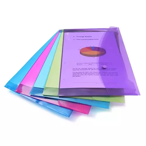 Rapesco Documents - Bìa hồ sơ A4 + ngang, có nhiều màu trong mờ, 5 đơn vị, polypropylene, foolscap